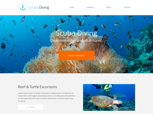 Scuba Diving Website Template | Webstarts