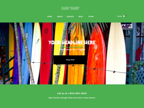 Surf Store Website Template | Webstarts